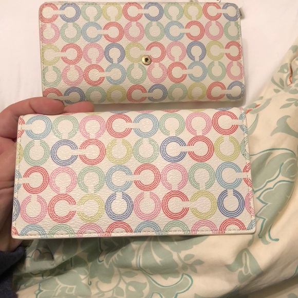 Coach | Bags | Coach Multicolor Wallet With Matching Checkbook | Poshmark